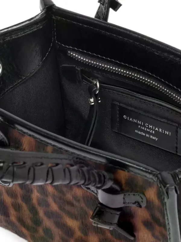 GIANNI CHIARINI Mini Miss Marcella Leopard-print Tote Bag