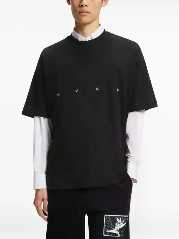 Hugo Logo-embroidered Oversized T-shirt