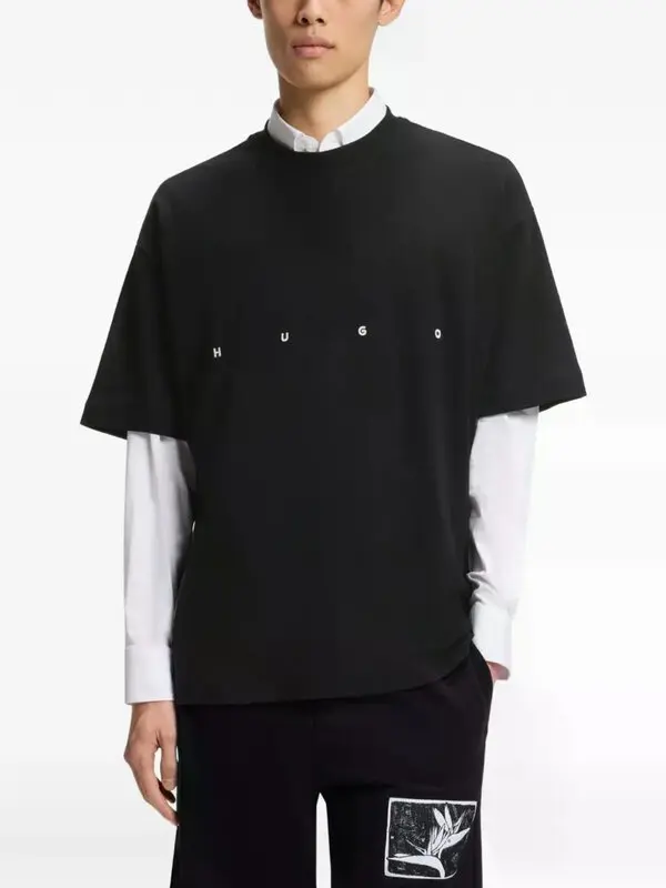 Hugo Logo-embroidered Oversized T-shirt