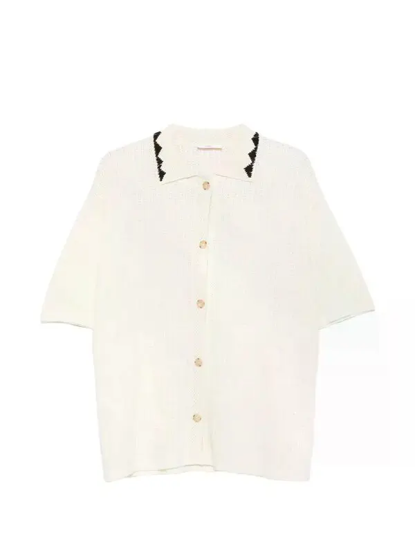 Commas Triangle-embroidered Shirt - Neutrals