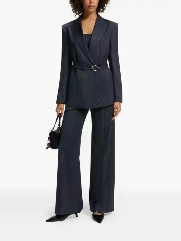 Hugo Pinstripe-print Belted Blazer