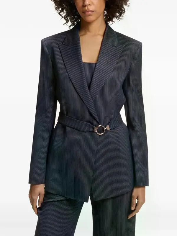 Hugo Pinstripe-print Belted Blazer