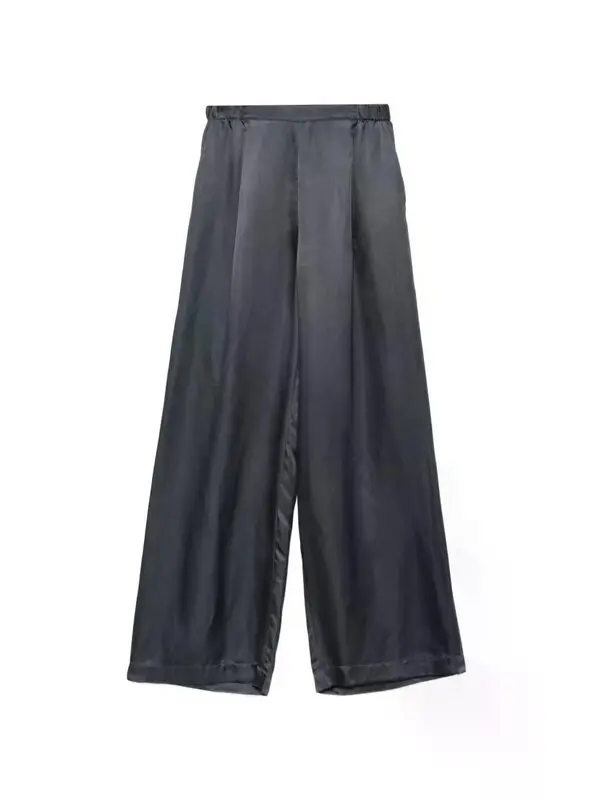 Carine Gilson Satin Wide-leg Trousers - Grey