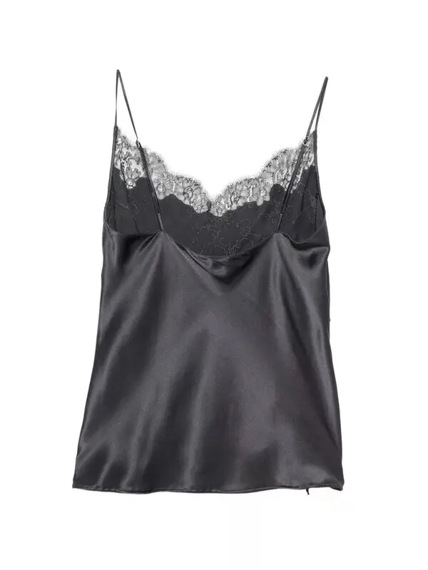 Carine Gilson Lace-trim Satin Camisole - Blue