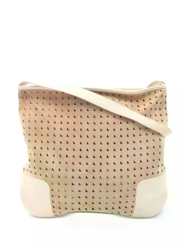 Loewe 2000s Perforated Shoulder Bag - Neutrals