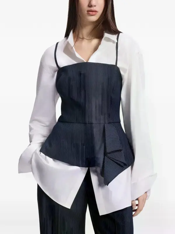 Hugo Pinstripe-pattern Peplum Top