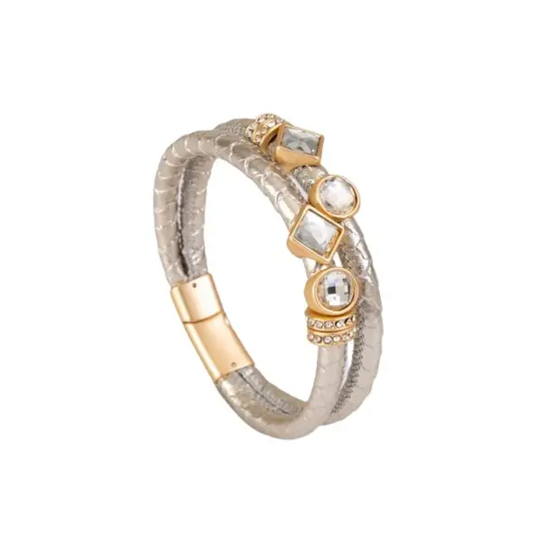 Saachi Bling Charm Leather Bracelet