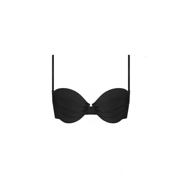 MONARCH Eva Pleated Balconette Bikini Top - Black