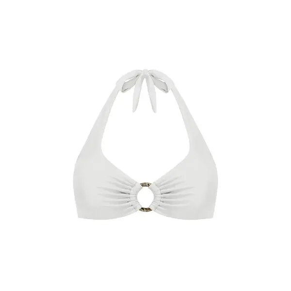 MONARCH Nicole Halter Bikini Top - White