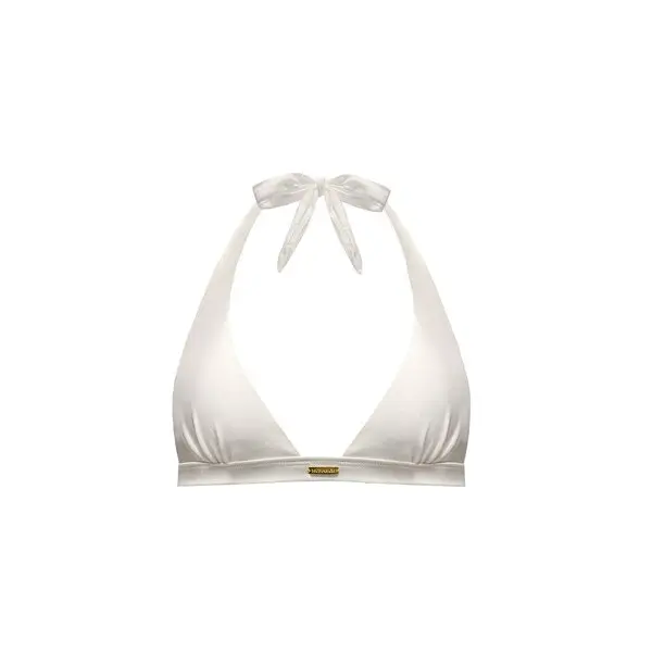 MONARCH Gisele Halter Neck Bikini Top Ivory - White