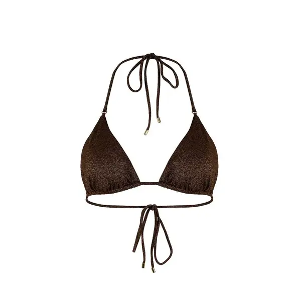 MONARCH Kaia Triangle Bikini Top Bronze Metallic - Brown