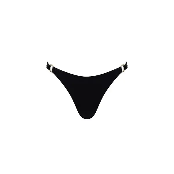 MONARCH Nicole Gold Ring Bikini Bottom - Black