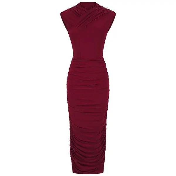CELESTINE & MAE Kalina Midi Dress In Rumba - Red