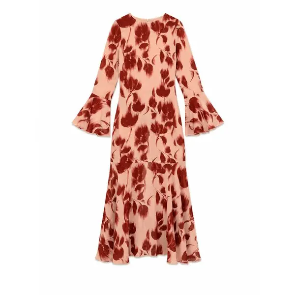 Carmen Says Jester Flower Print Midi Dress - Red