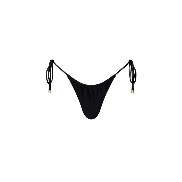 MONARCH Kaia Side Tie Ruched Bikini Bottom - Black
