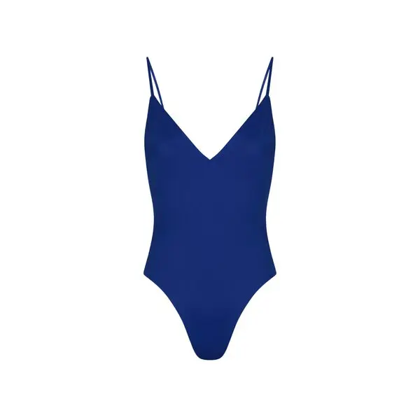 PIANELLA'S Love Story V-neck One-piece Swimsuit – Navy - Blue