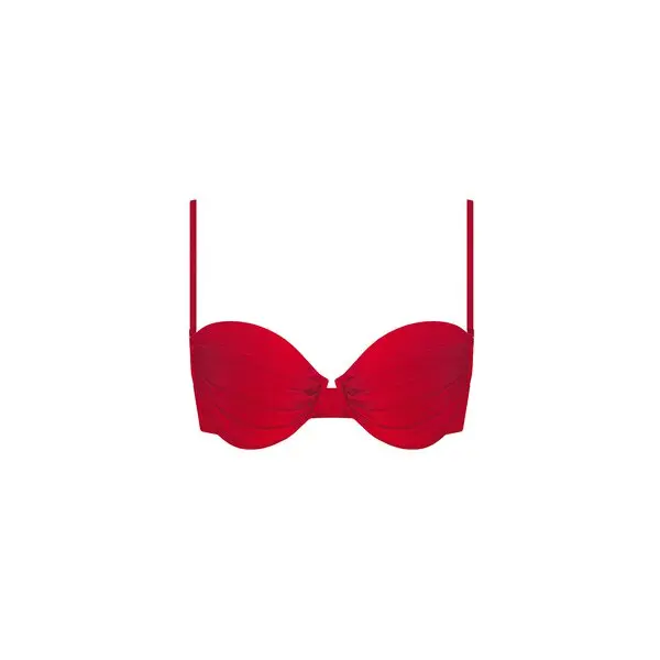 MONARCH Eva Pleated Balconette Bikini Top - Red