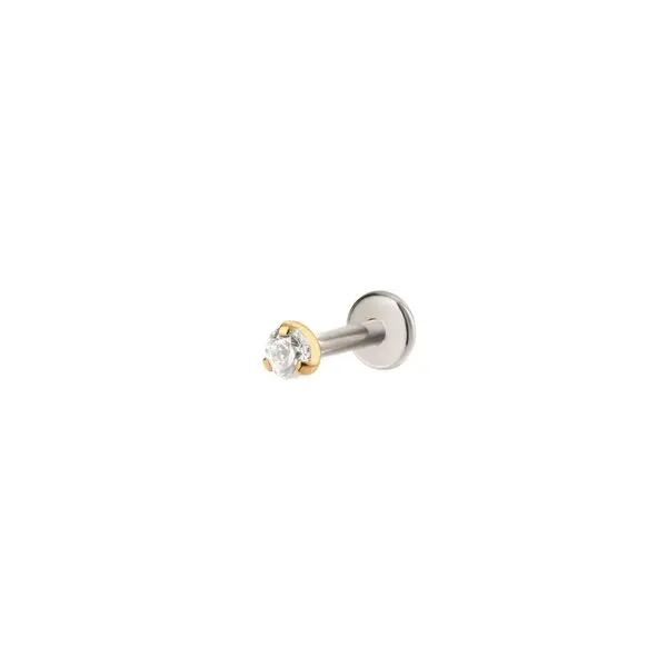 VANCHI 2.5mm Martini Set Threadless Flat Back Titanium Cartilage Stud