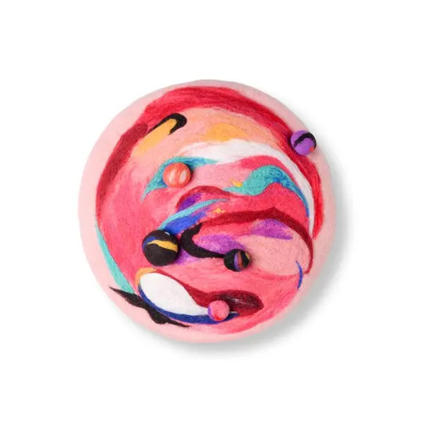 HEARTFELT LAYERS Galaxy Swirl Hand Felted Wool Beret - Pink