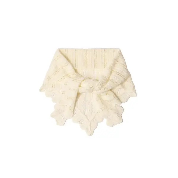 Saachi Knitted Triangle Bandana - White