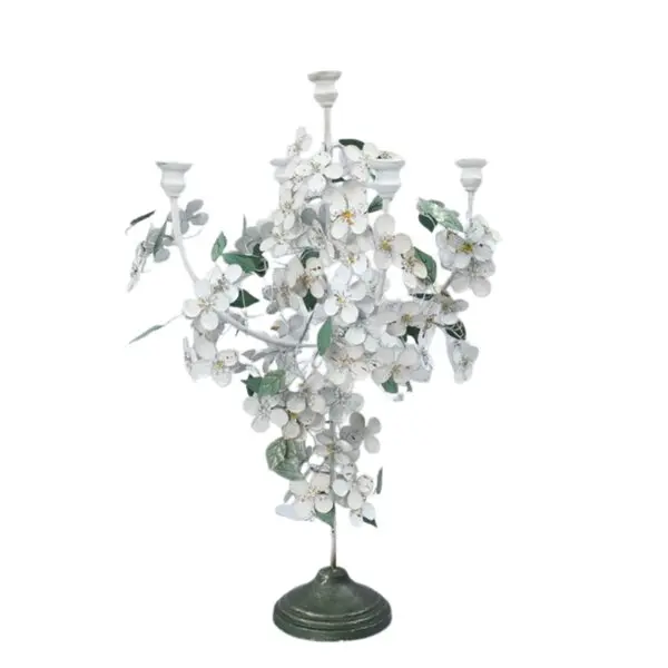 LILA RASA Floral Candle Holder Large - White