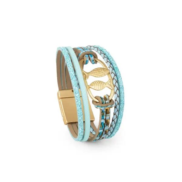 Saachi Coastal Multi Strand Turquoise Bracelet - Blue