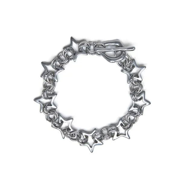 BYWOLFGANG The Starlight Viper Hand-linked Star Chainmail Bracelet - Silver