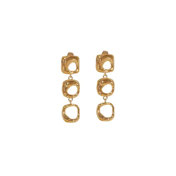 MONARCH Square Link Drop Earrings - Gold