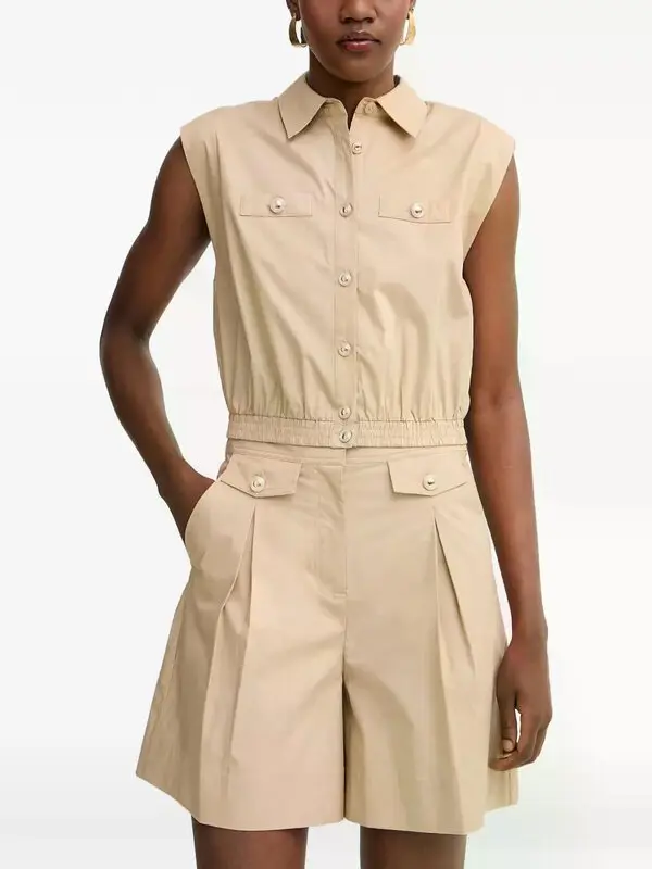 TWINSET Sleeveless Elasticated-waist Shirt - Neutrals