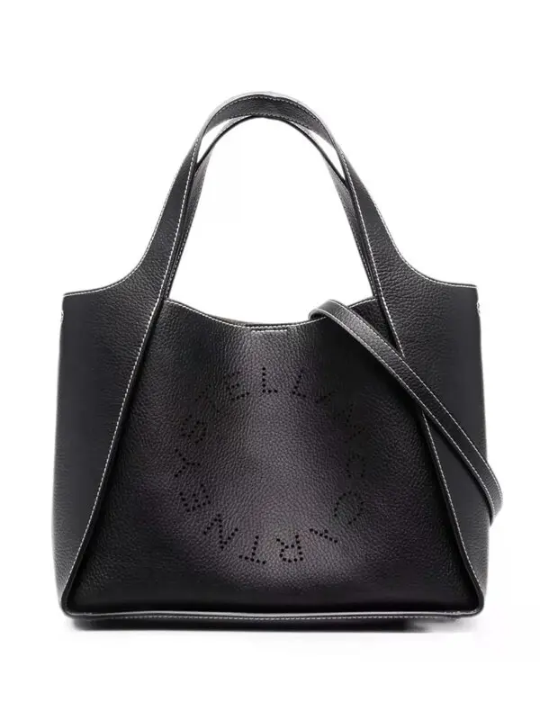 Stella McCartney Logo Perforated Logo-detail Tote Bag - Black