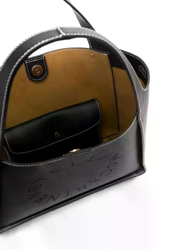 Stella McCartney Logo Perforated Logo-detail Tote Bag - Black