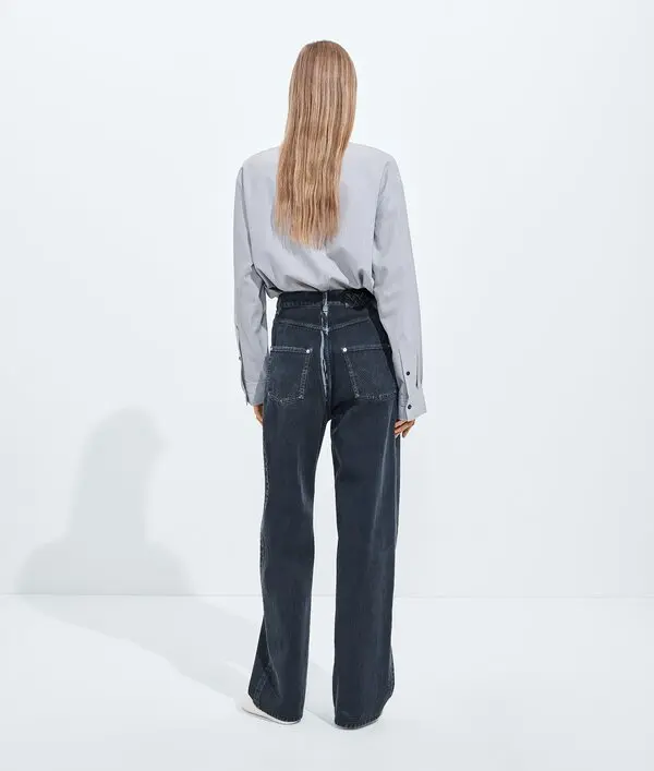 Bottega Veneta Overdyed Wide Leg Jeans - Midnight