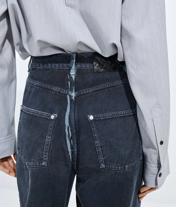 Bottega Veneta Overdyed Wide Leg Jeans - Midnight