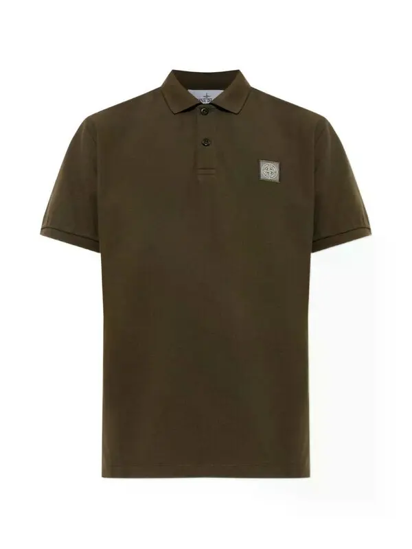 Stone Island Logo-patch Short-sleeve Polo Shirt - Green