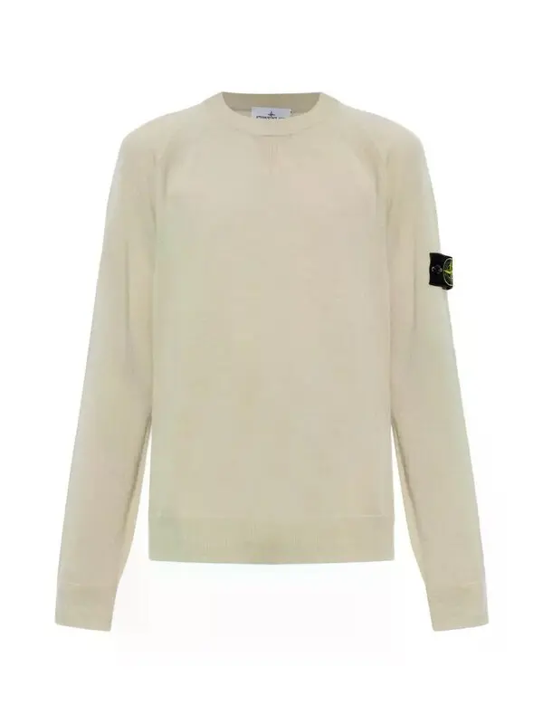 Stone Island Logo-patch Long-sleeve Sweater - Neutrals