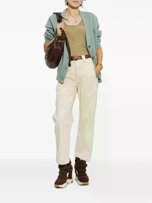MARANT ETOILE Stephy Logo-embroidered Cardigan - Green