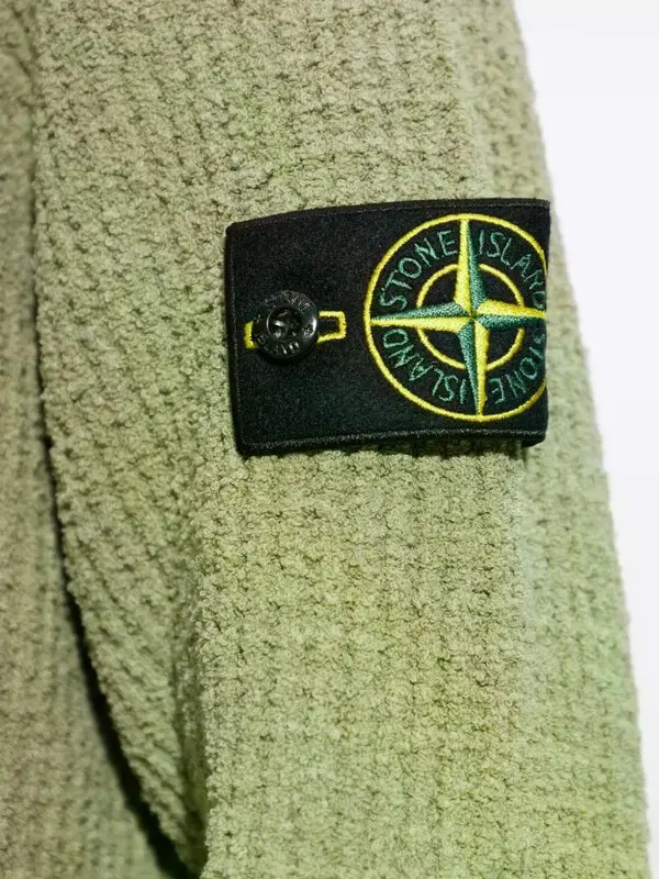 Stone Island Logo Patch Waffle Knit Sweater