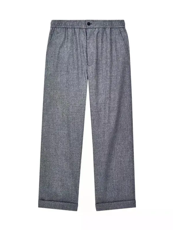 Giorgio Armani Melange Effect Elasticated Waistband Turn-up Trousers