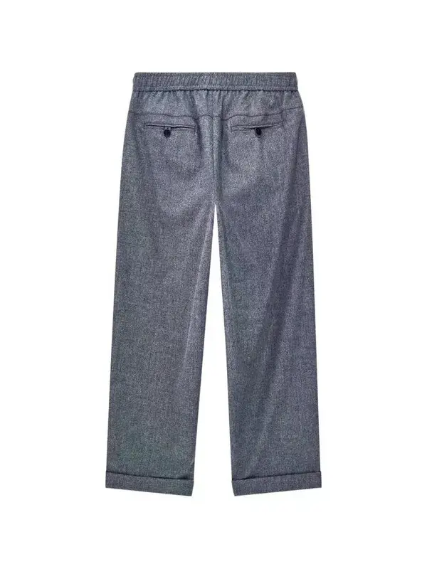 Giorgio Armani Melange Effect Elasticated Waistband Turn-up Trousers