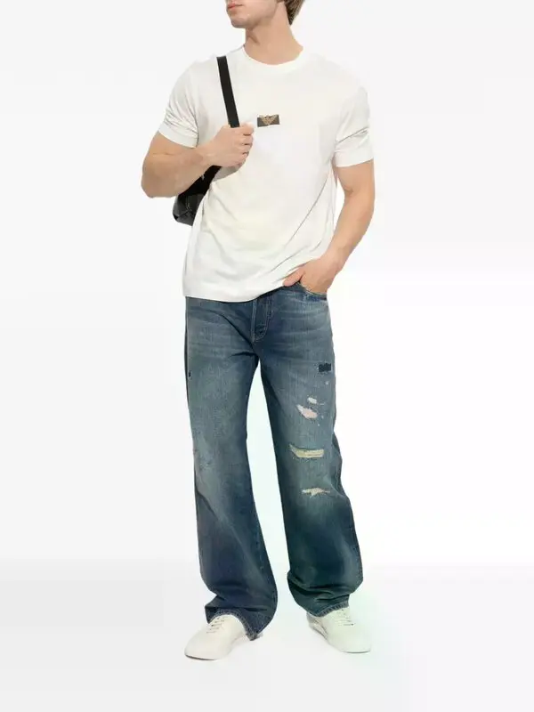 Emporio Armani Distressed Loose-fit Jeans