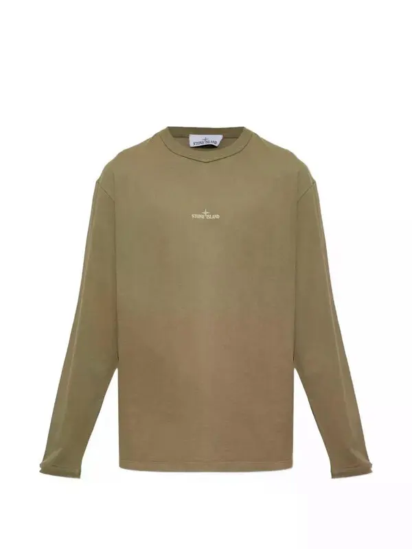 Stone Island Logo-print Long-sleeve T-shirt - Green
