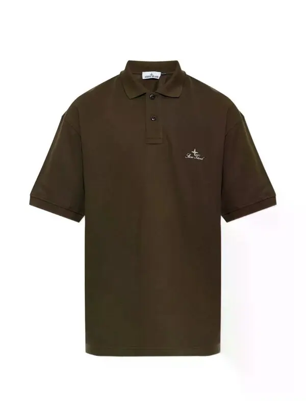 Stone Island Logo-embroidered Polo Shirt - Brown