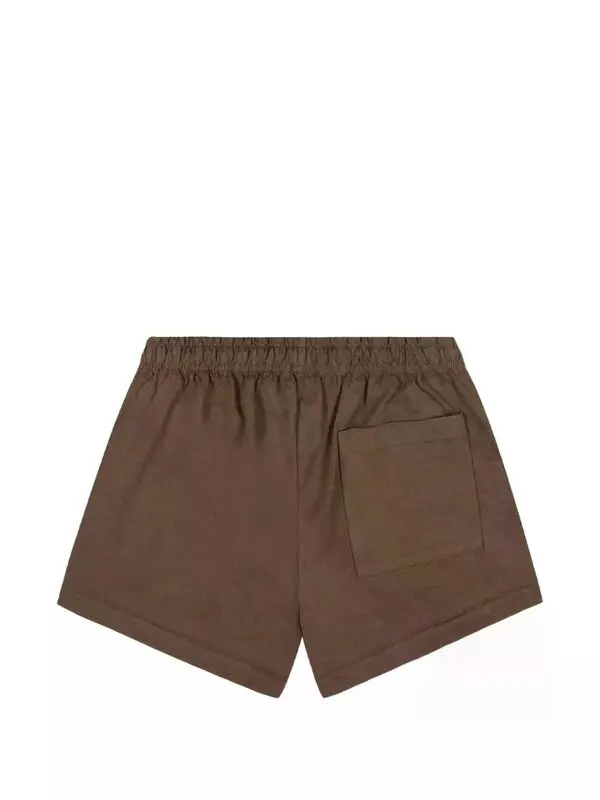 SPORTY & RICH Crest Disco Shorts - Brown
