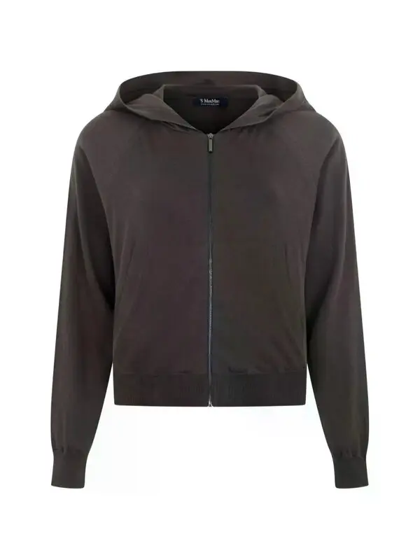 Max Mara Zip-up Long-sleeve Hoodie - Brown