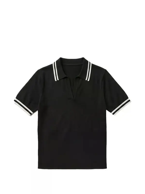 ETHER Pavo Stripe-trim T-shirt - Black