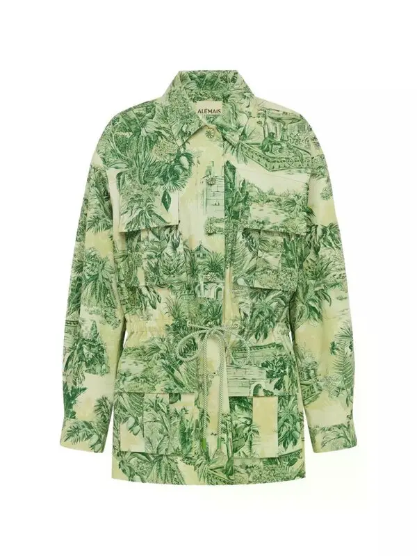ALEMAIS Sara Toile De Jouy-print Jacket - Green