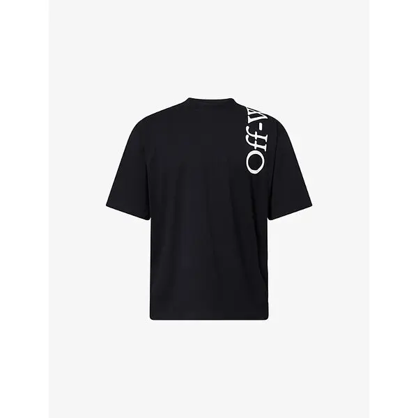 Off-White Logo-print Crew-neck Cotton T-shirt - Black