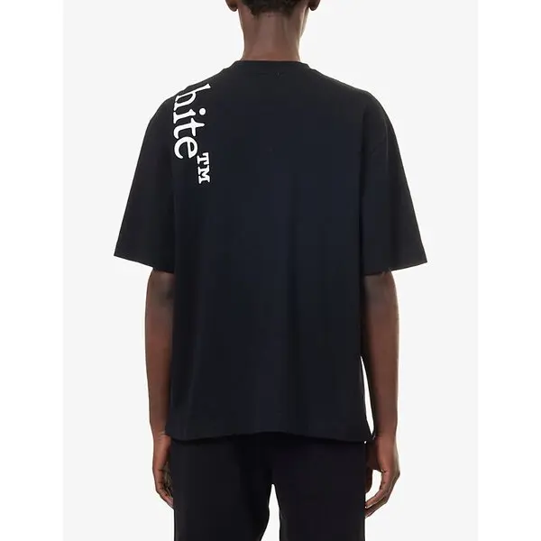Off-White Logo-print Crew-neck Cotton T-shirt - Black