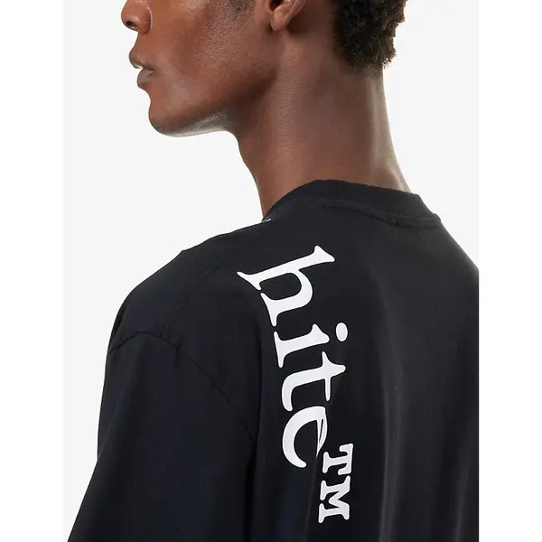 Off-White Logo-print Crew-neck Cotton T-shirt - Black