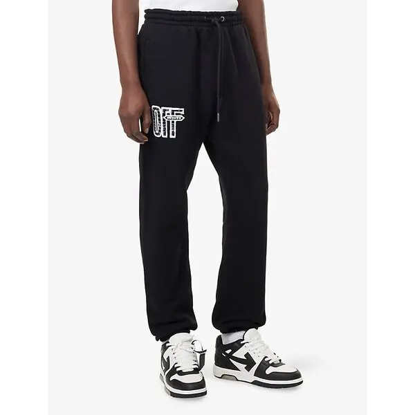 Off-White Motion-arrow Logo-print Cotton Jogging Bottoms